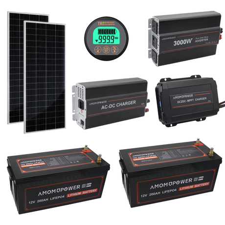 12V Solar Dual 200Ah Battery System Set include Inverter Battery ...