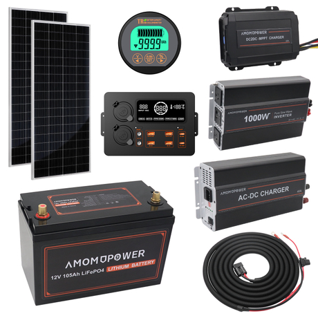 12V RV Power Outlet Set with 105Ah Rechargeable Lithium LFP Batteries ...