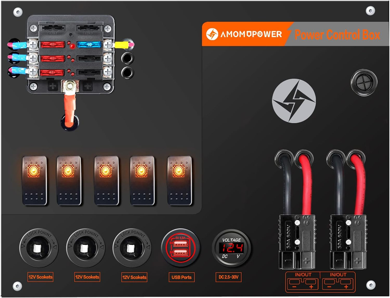 12v Accessory Power DC Rocker Switch Control Box Panel 12volt Control ...