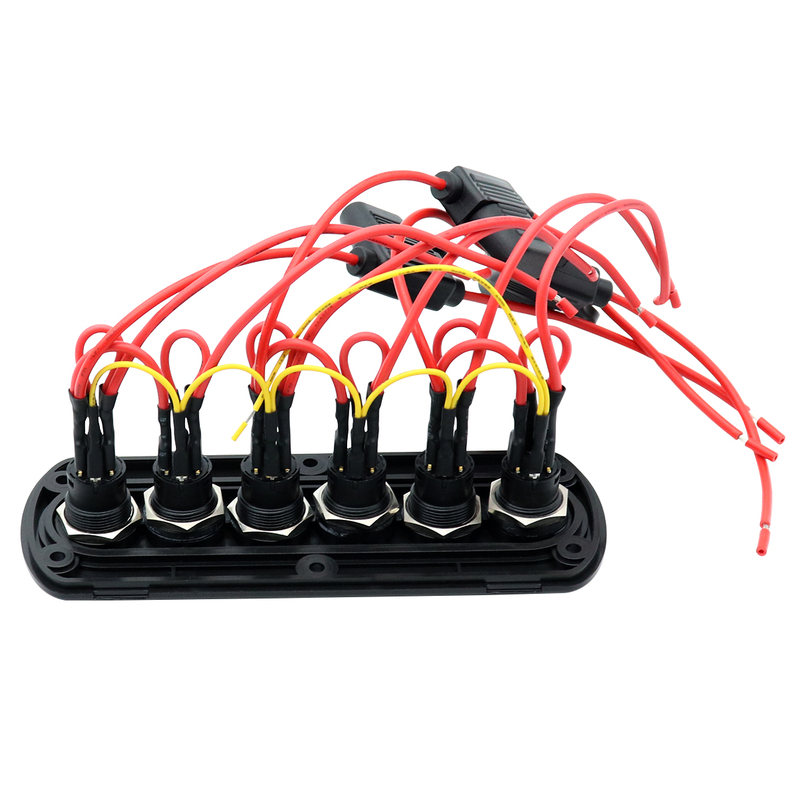 Wholesale 6 Gang 12v DC Carbon Fiber Push Button Switch Panel - Buy ...