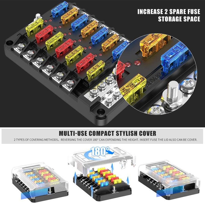 Wholesale 12-way ATC Type Fuse Block with Fault Indicator Negative ...