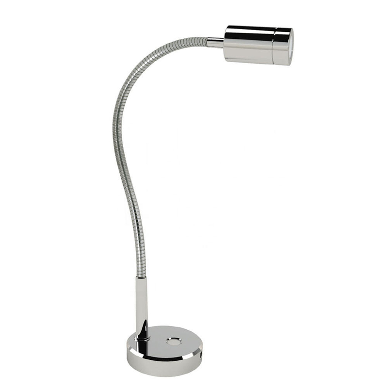 USB Charr Chrome-Plated Gooseneck LED Lamp Touch Adjust Direction and ...