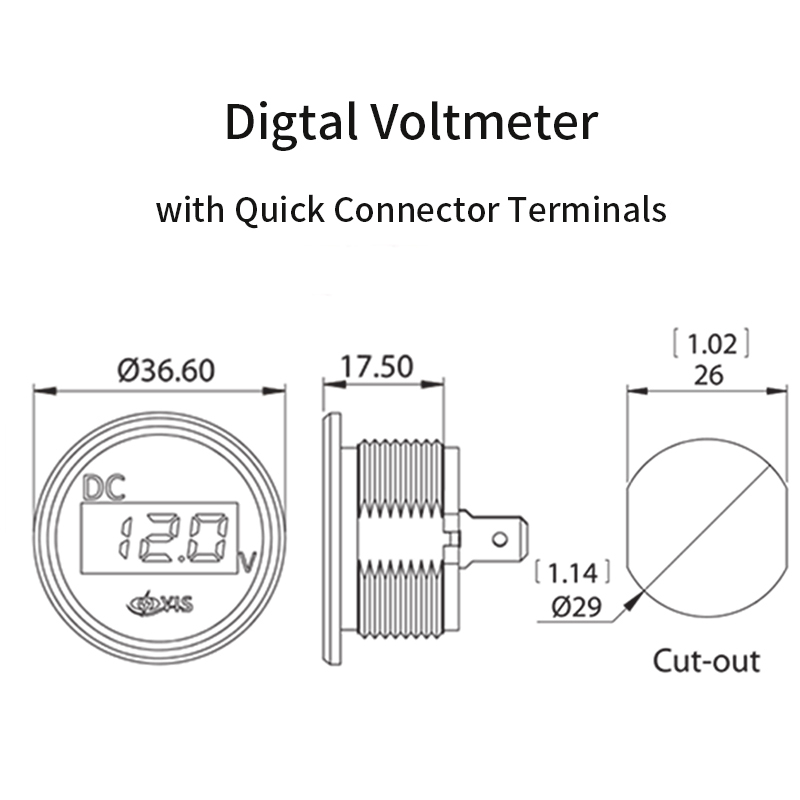 Wholesale 3-Digit Red Display Round VoltMeter Application for Marine ...