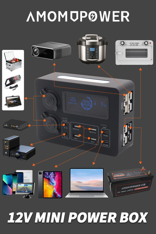 12V DC Mini Power Control Box RV Canopy Small Power Outlet Hub with ...