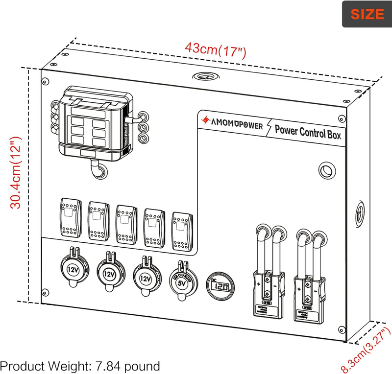 12v Accessory Power DC Rocker Switch Control Box Panel 12volt Control ...