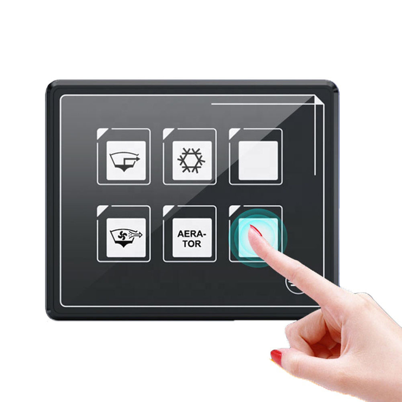 Black DC 12V 6-Way Waterproof Button Marine RV Membrane Switch Kit LED ...