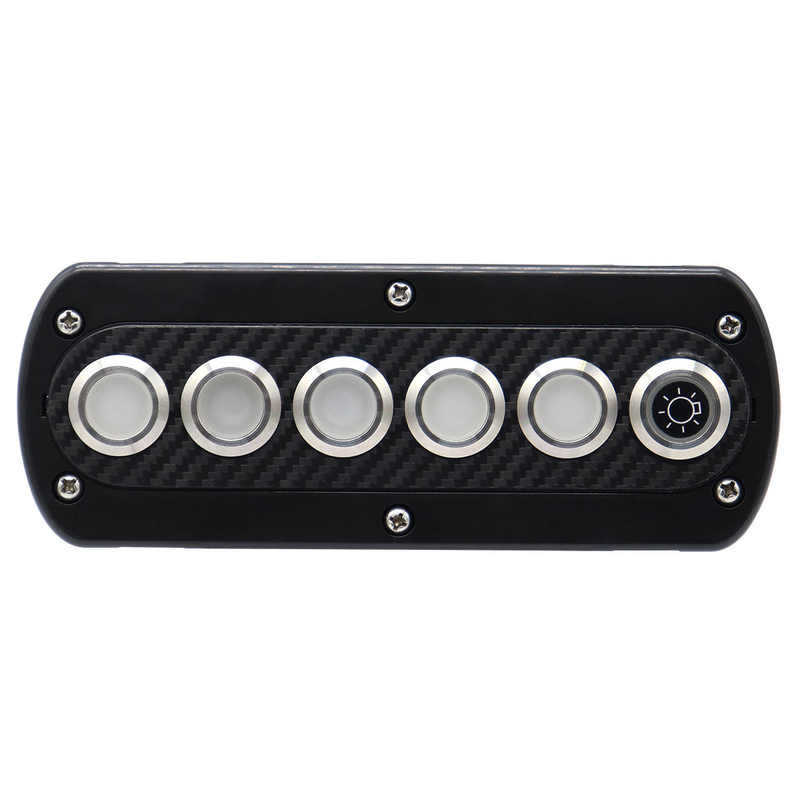 12V 6 Gang Stainless Steel Push Button Switches with Red Indicator LED ...