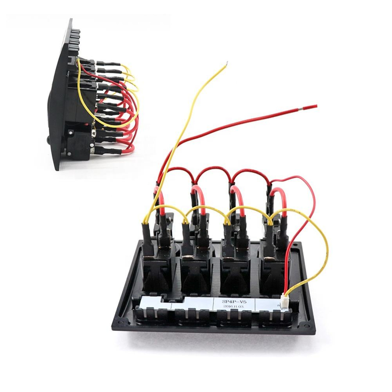 Amomd 12V DC 4 Gang RV Marine Waterproof On-Off Rocker Switch Board ...