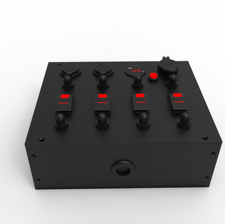 Custom 12 Volt Rocker Switch Control Box with Voltage Meter and Circuit ...