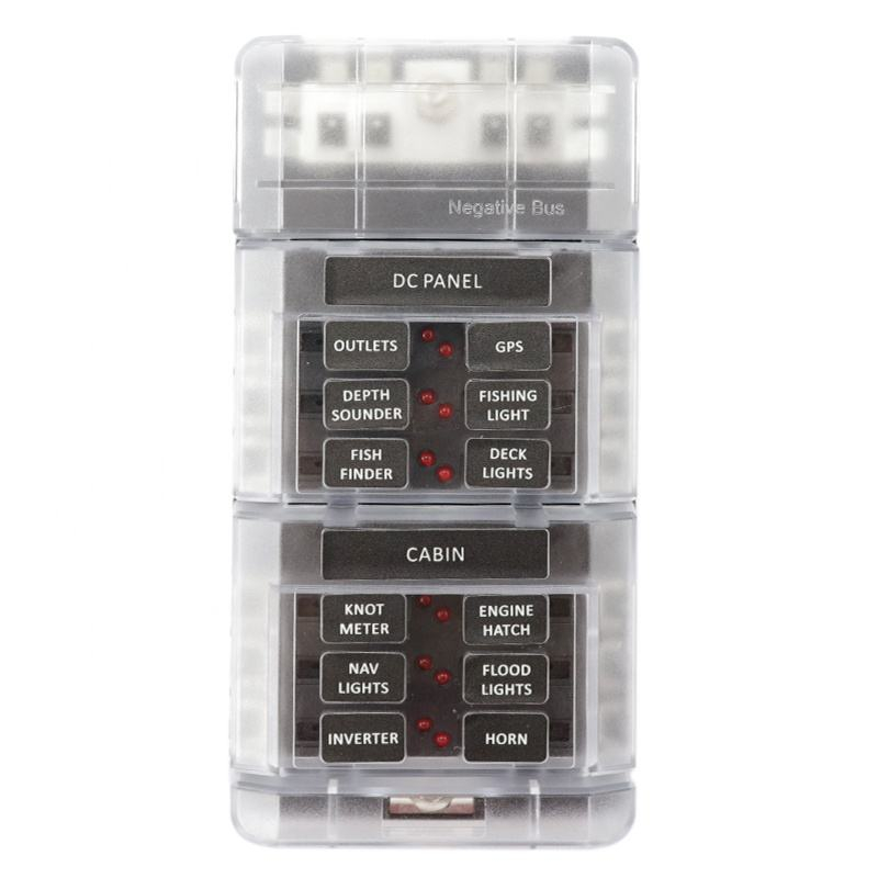 Amomd 32V RV Fuse Block 2x6 Way Blade ATP/ATC/ATO Fuse Holders Negative ...