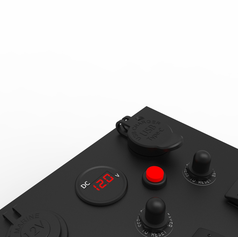 Custom 12 Volt Rocker Switch Control Box with Voltage Meter and Circuit ...