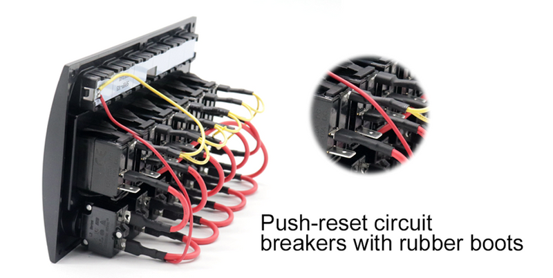 6 Gang Rocker Switch Panel with Overload Protector - Buy 6 Gang Rocker ...